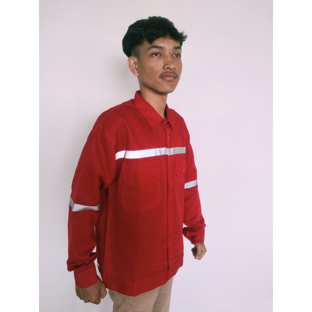 Jual Seragam Safety Lengan Panjang Free Badge Bendera Dan Safety Kemeja Safety Seragam 