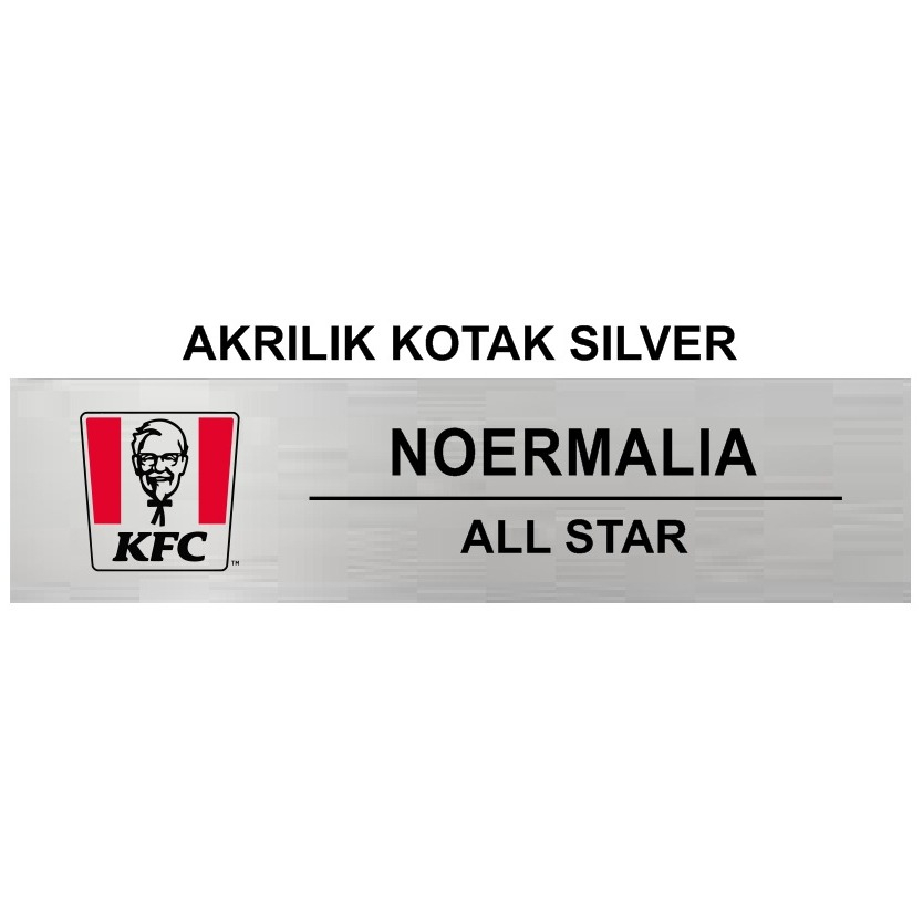 Jual Name Tag / Papan Nama KFC (Bahan Akrilik - Stainles - Kuningan ...