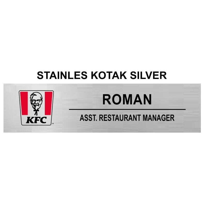 Jual Name Tag / Papan Nama KFC (Bahan Akrilik - Stainles - Kuningan ...