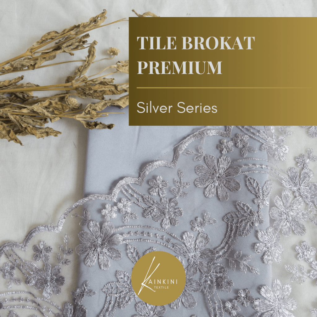 Jual Kain Brokat Bahan Kebaya / Tile Brukat (½ meter) by Kainkini - Abu ...