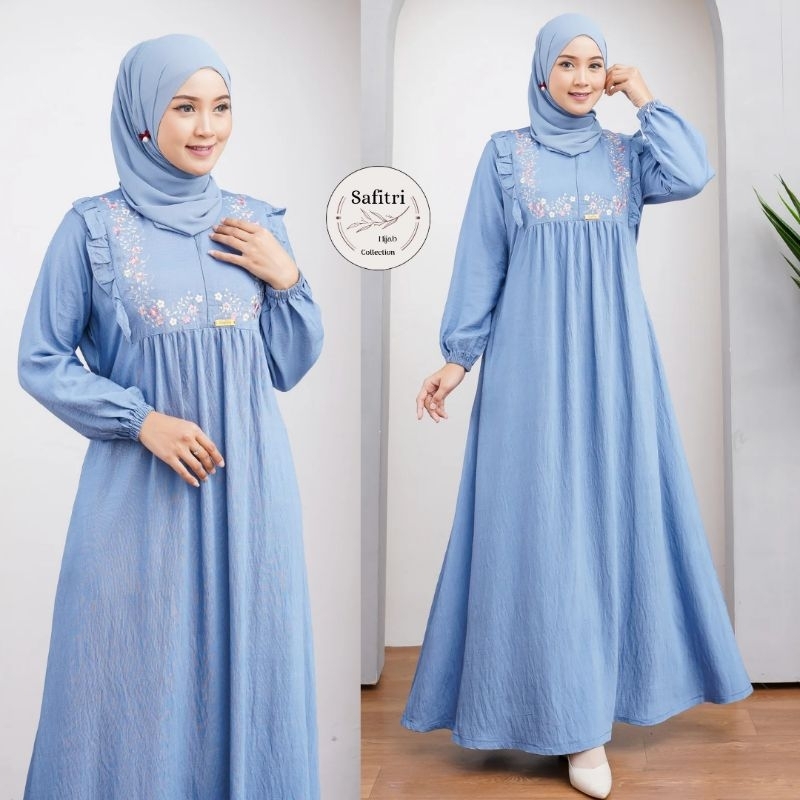 Jual ZORA DRESS 2 Gamis bahan polo linen bahan adem menyerap keringat ...