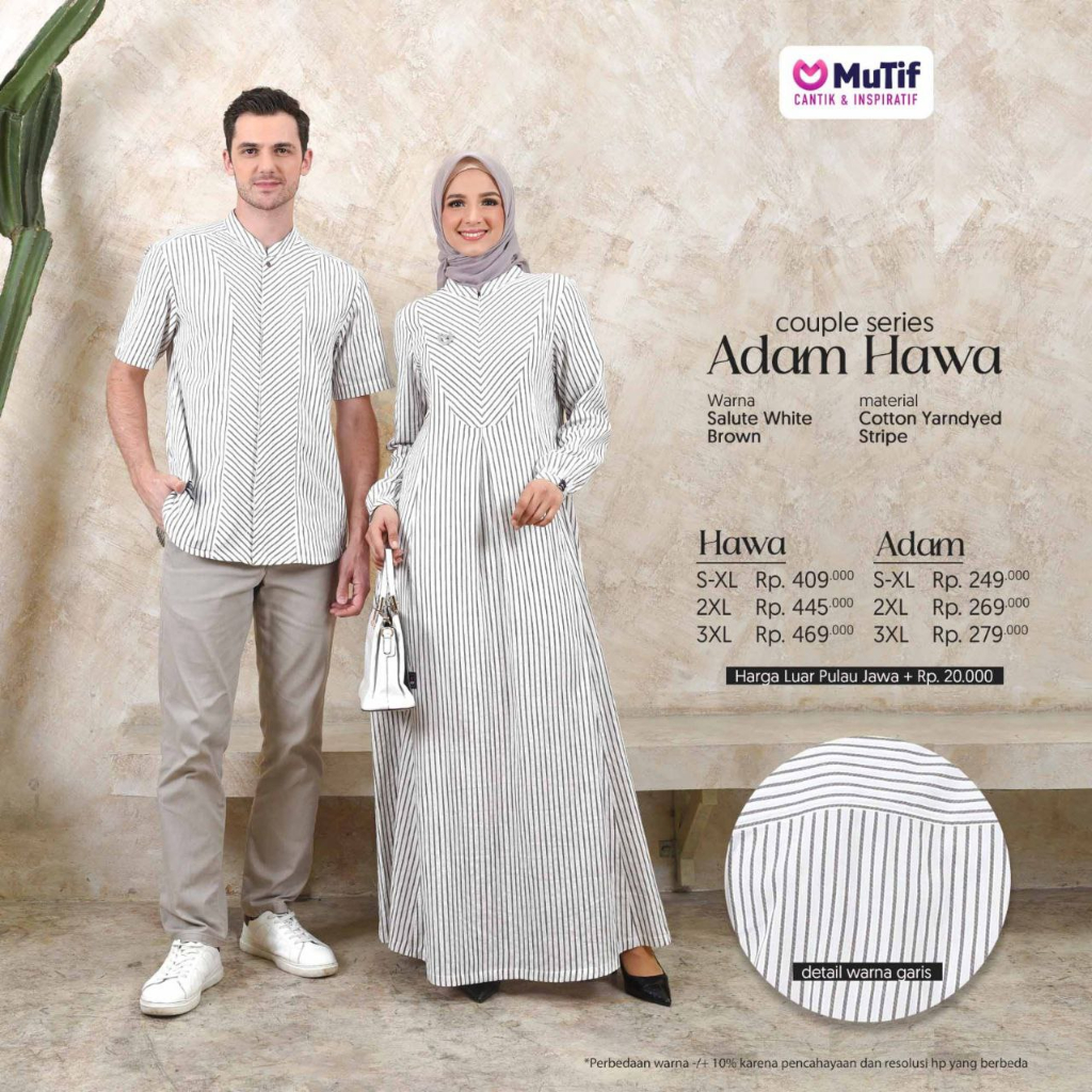 Jual COUPLE MUTIF | Hawa Salute White | Adam Salute White | Dress ...