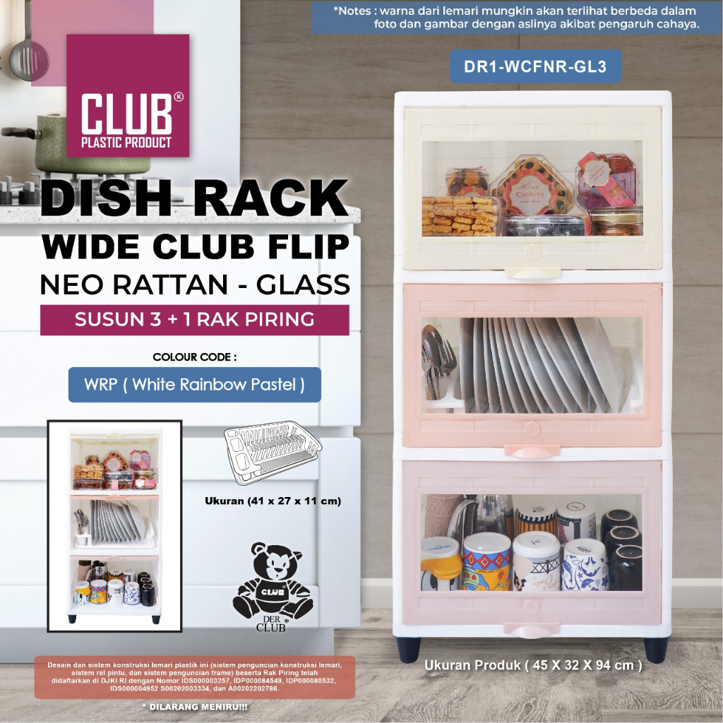 Jual DISH RACK CLUB RAK PIRING PLASTIK KACA WIDE FLIP NEO RATTAN ...