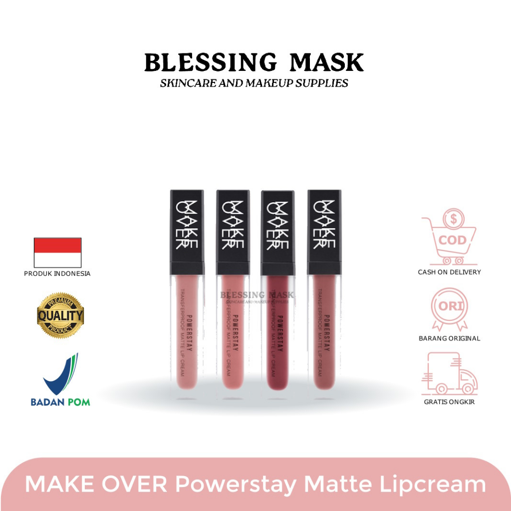 Jual MAKE OVER Powerstay Transferproof Matte Lip Cream 7g - Makeover ...