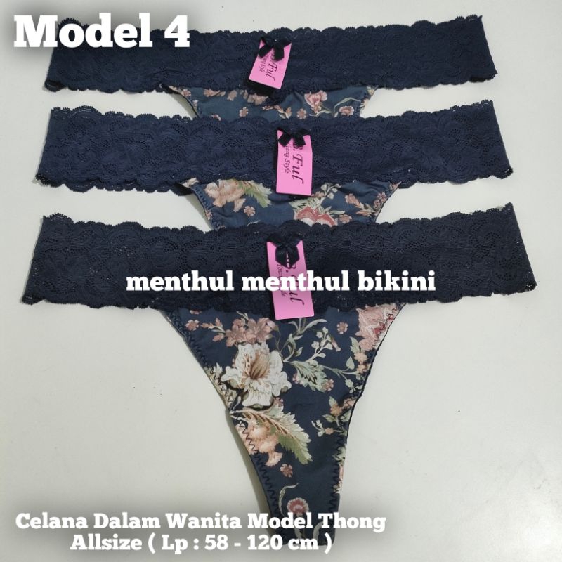 Jual Allsize S M L Celana Dalam Seksi Wanita Gstring G string Thong Sexy Bahan Transparant Dan ...