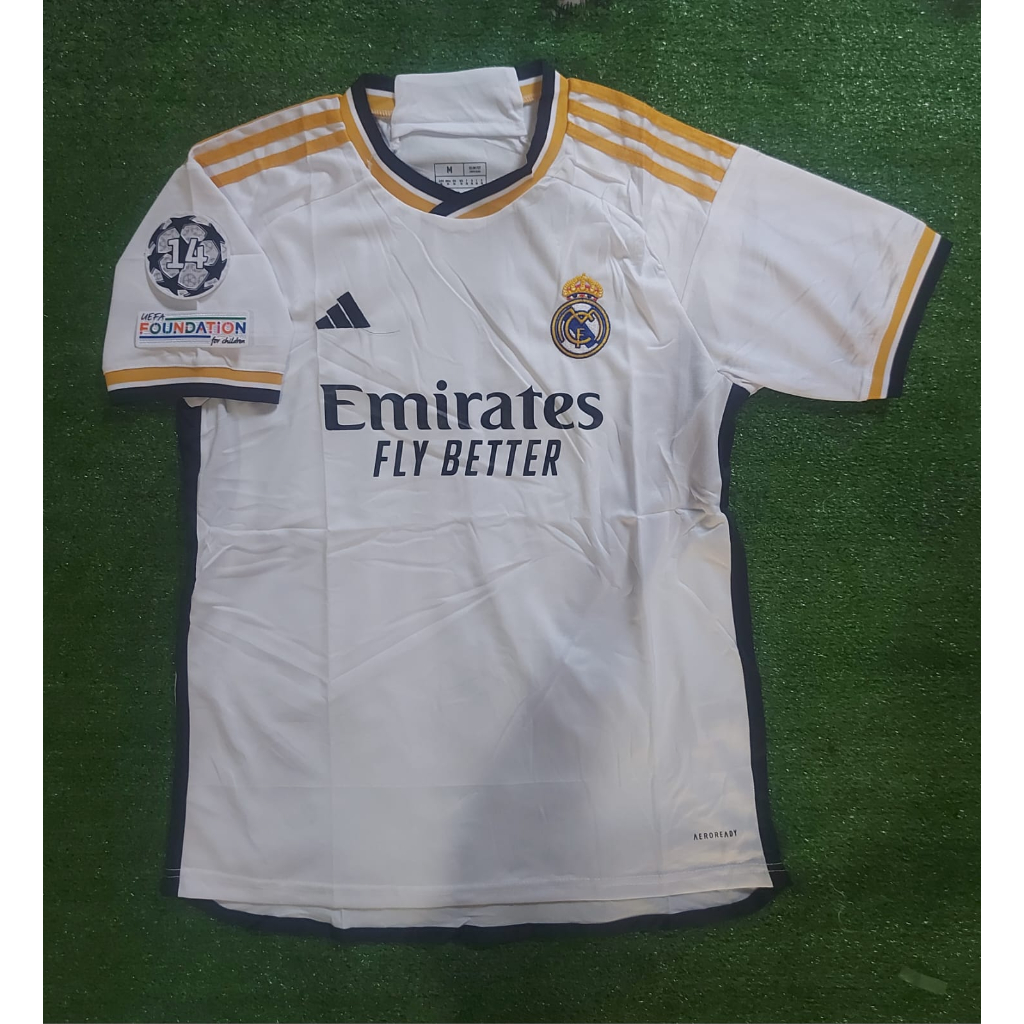 Jual FULL PATCH UCL JERSEY BOLA REAL MADRID HOME 2023/2024 GRADE ORI ...