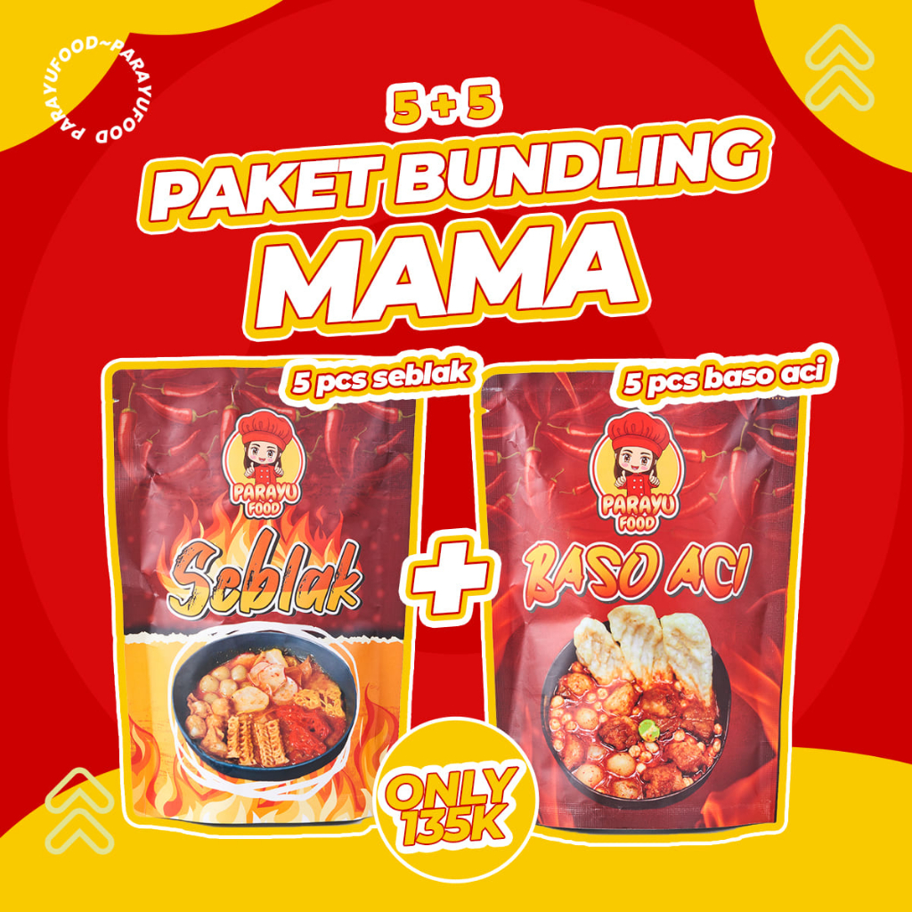 Jual Parayu Food - Paket Bundling Mama - 5 Baso Aci + 5 Seblak Instant ...