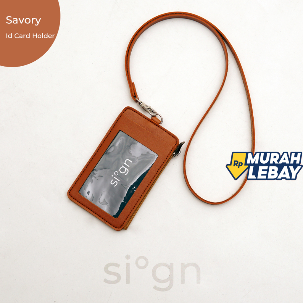 Jual Sign - Savory Id Card Holder/Lanyard - Coklat | Shopee Indonesia