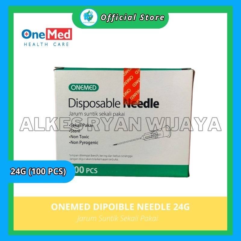Jual Disposible Needle Onemed 24GX1Inch Box 100Pcs | Shopee Indonesia