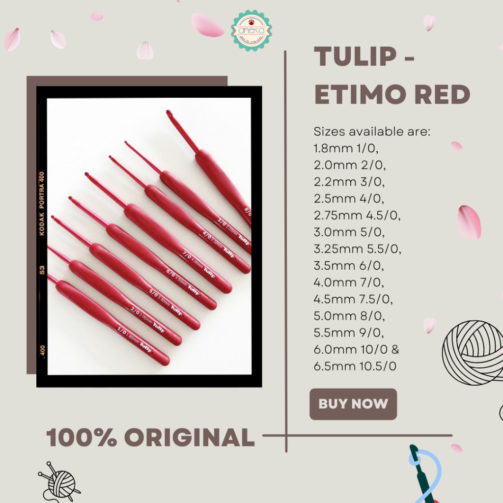 Jual TULIP - Hakpen (Alat/Jarum Rajut) Tulip ETIMO RED Crochet Hooks ...