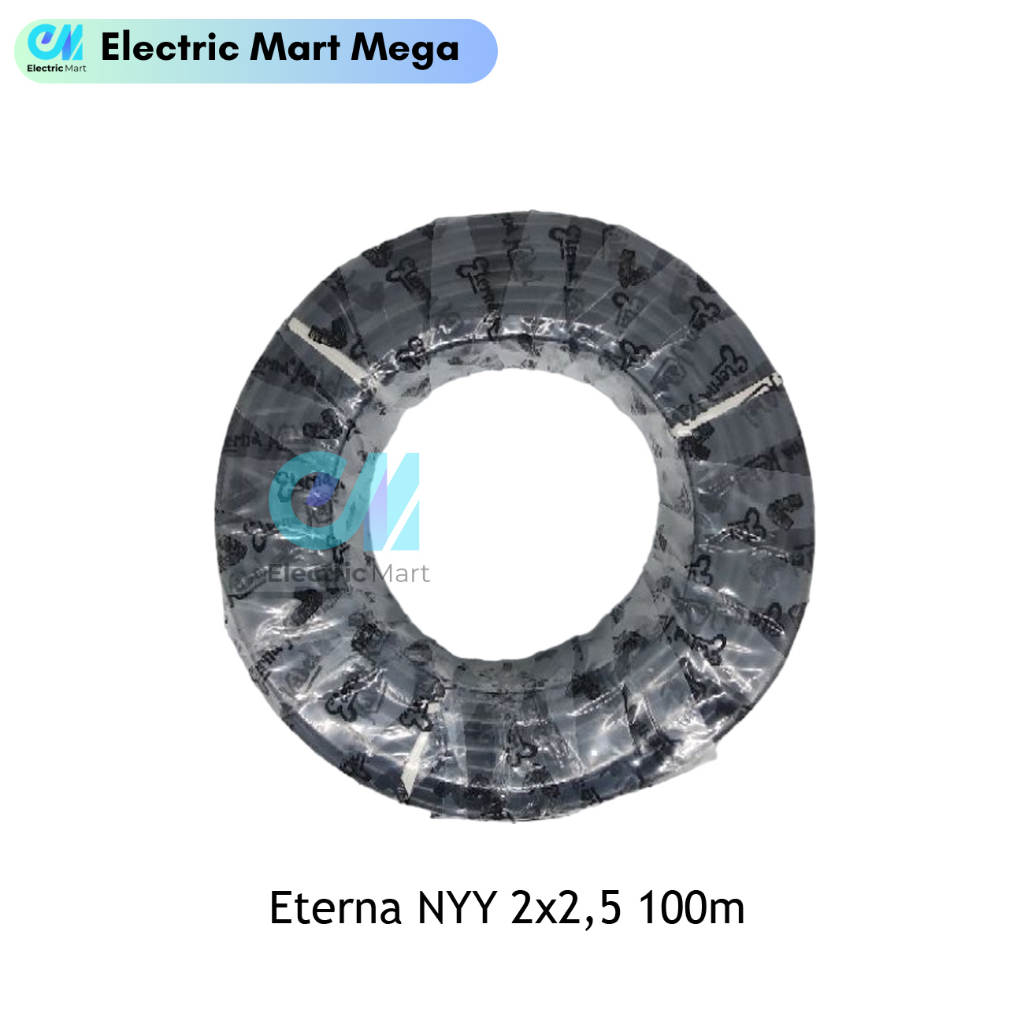 Jual Kabel Eterna NYY 3x2,5 Roll 100 Meter Kabel Listrik Hitam 3 Tembaga Kawat Tunggal Engkel 2. ...