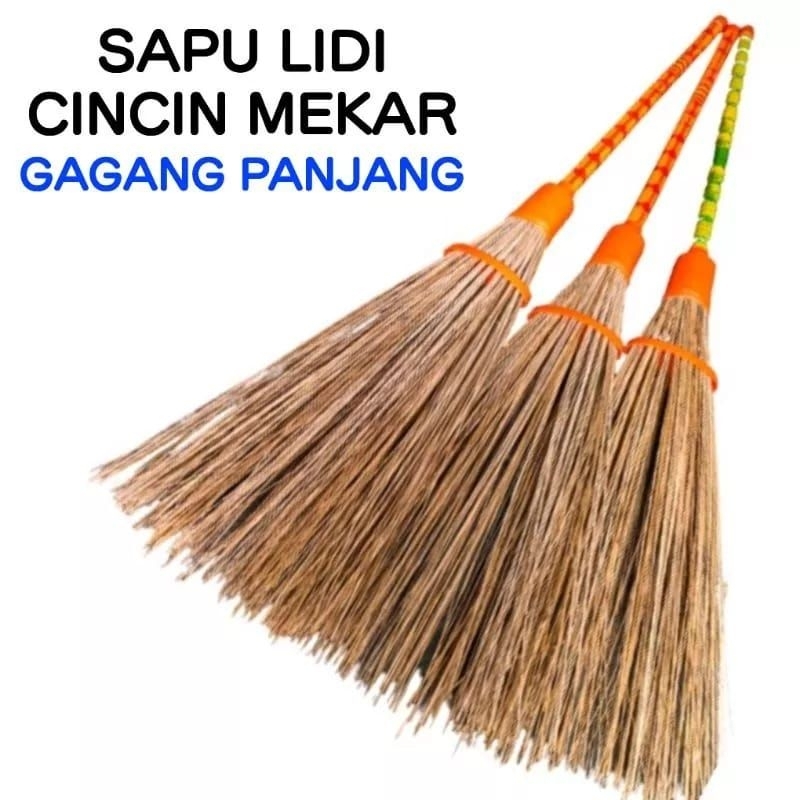 Jual sapu taman lidi tebal murah/gagang anti patah/sapu lidi | Shopee ...