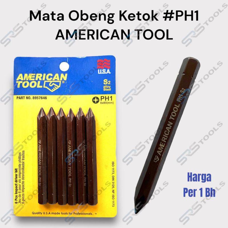 Jual AMERICAN TOOL 8957646 Mata Obeng Ketok Panjang PH 1 80 mm Plus ...