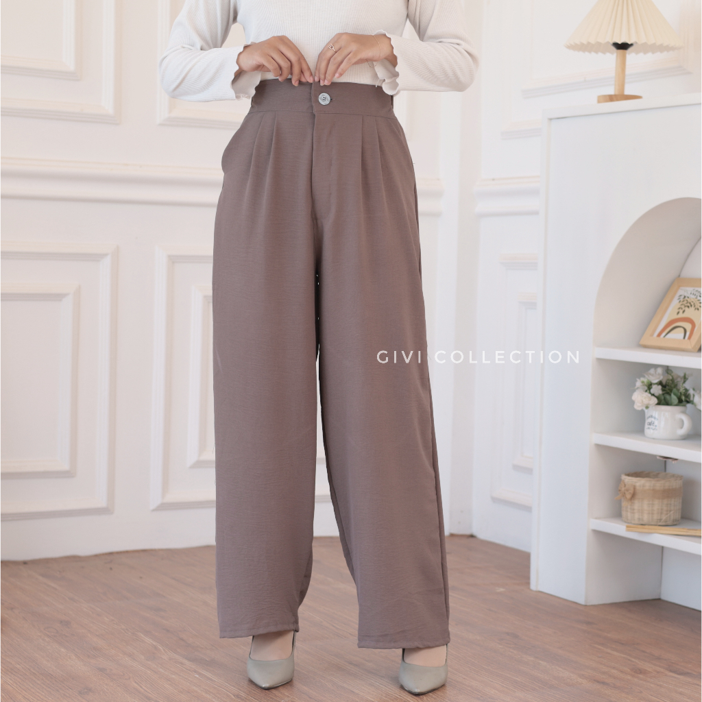 Jual celana kulot crinkle highwaist | kulot wanita premium | kulot ...