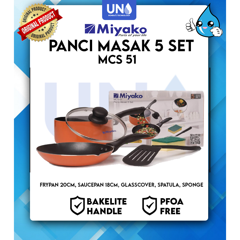 Jual Miyako Cooking Set Panci Spatula Sponge 5 in 1 Lengkap MCS 51 ...