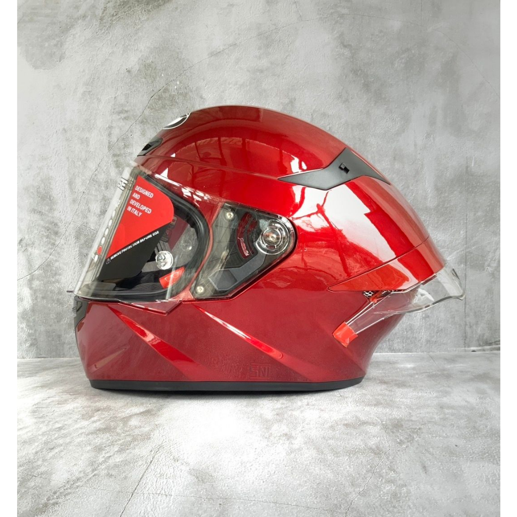 Jual HELM KYT TT COURSE SOLID RED MAROON | HELM FULL FACE KYT | Shopee Indonesia