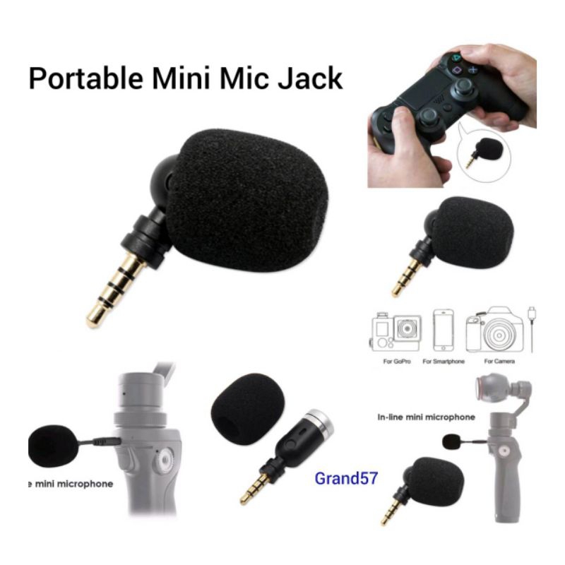 Jual Microphone Mini HP Phone Laptop PC Mikrofon Mic Jack 3.5mm TRRS ...