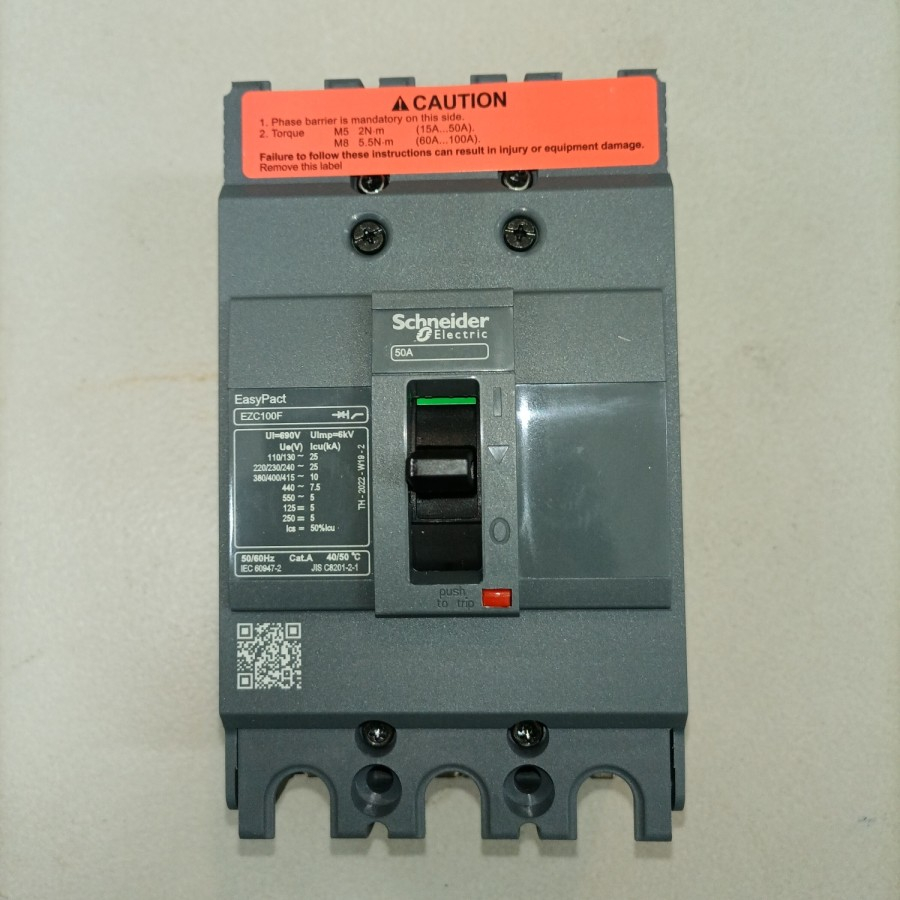 Jual Schneider ASLI MCCB Breaker 3 Phase 50A 10kA ezc100F + Surat Keaslian | Shopee Indonesia