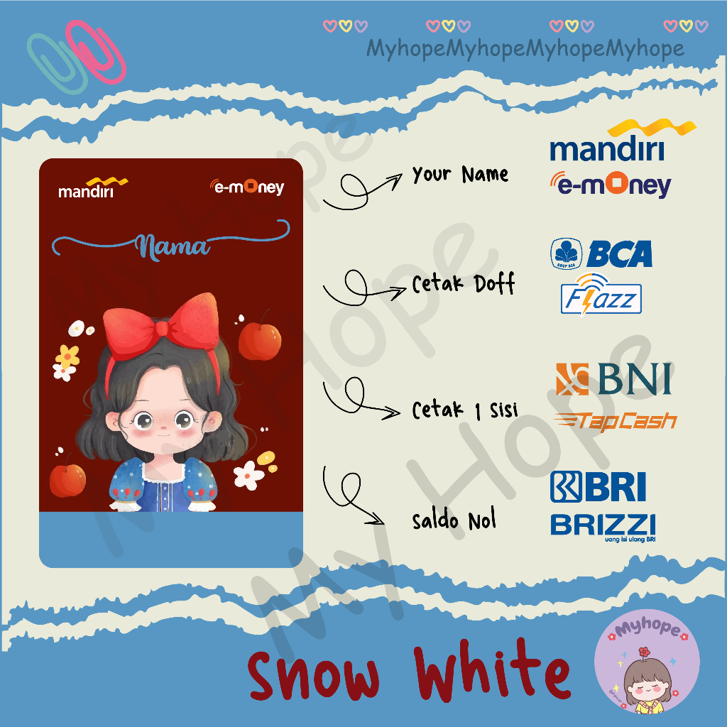 Jual Emoney Etoll Custom Princess Disney Cantik Cute Kartu Mandiri E ...