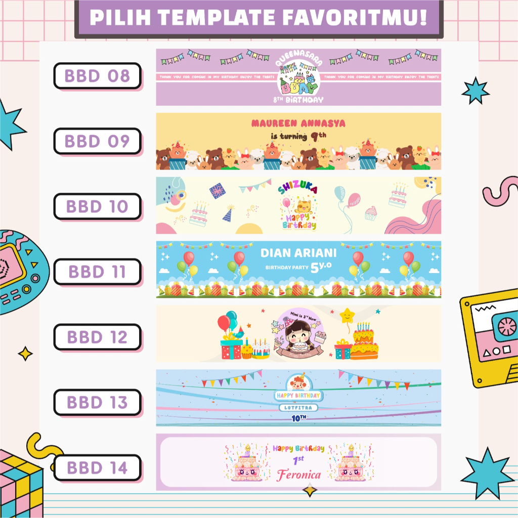 Jual Paper Belt Ulang Tahun Anak Souvenir Bento Custom | Label Bento ...