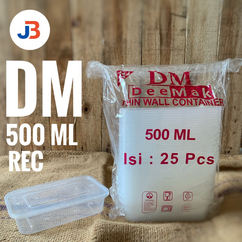 Jual THINWALL KOTAK DM 500 ML REC (Persegi panjang) - 25 PCS | Kotak ...