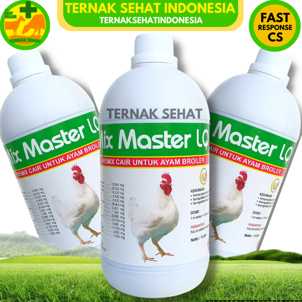 Jual MIX MASTER LQ BROILER - Premix Ayam Cair Pemacu Pertumbuhan Ayam ...