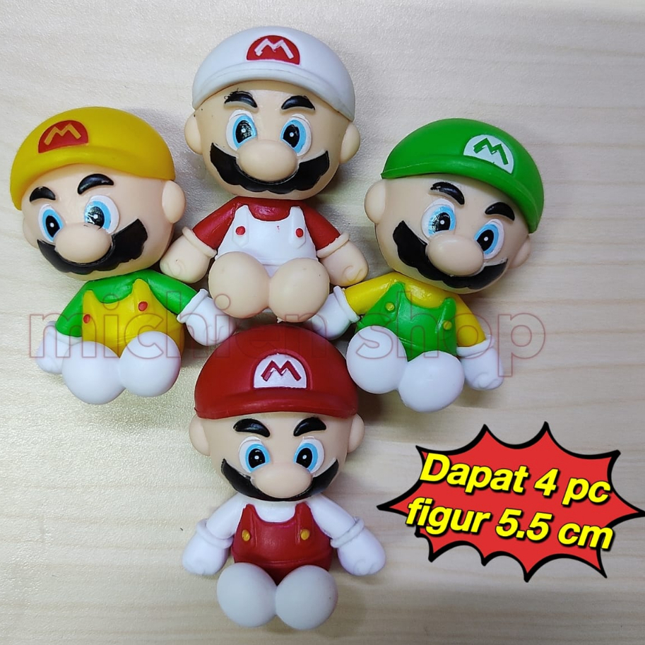 Jual Super Mario Bros Set isi 4pcs/Miniatur Pajangan Topper | Shopee ...