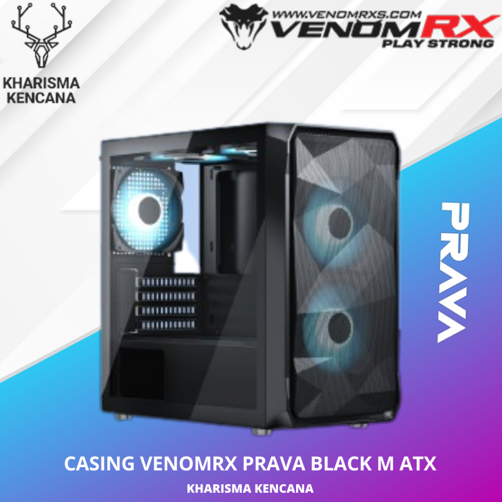 Jual CASING VENOMRX PRAVA BLACK / WHITE M ATX | Shopee Indonesia