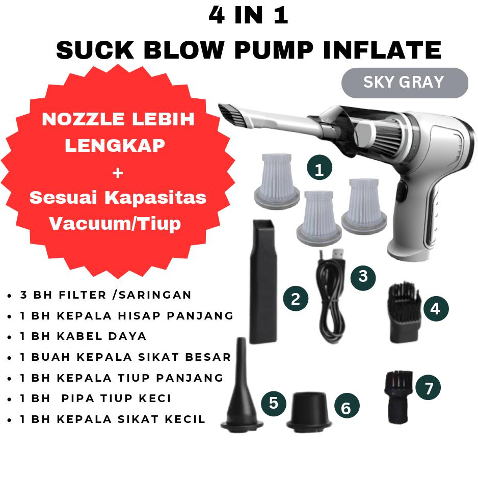 Jual Vacuum Vakum Cleaner Mobil Wireless Air Duster Blower Komputer PC ...