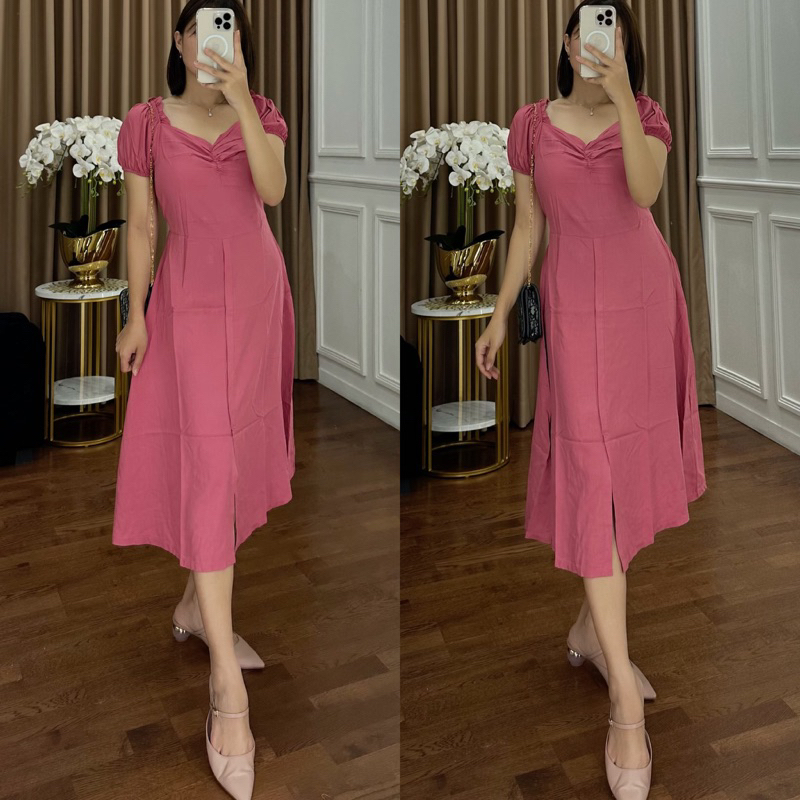 Jual KOREAN MAXI DRESS PAKAIAN WANITA ELEGANT BUSUI FRIENDLY BAJU BUMIL RAYON PREMIUM ADEM TIDAK ...