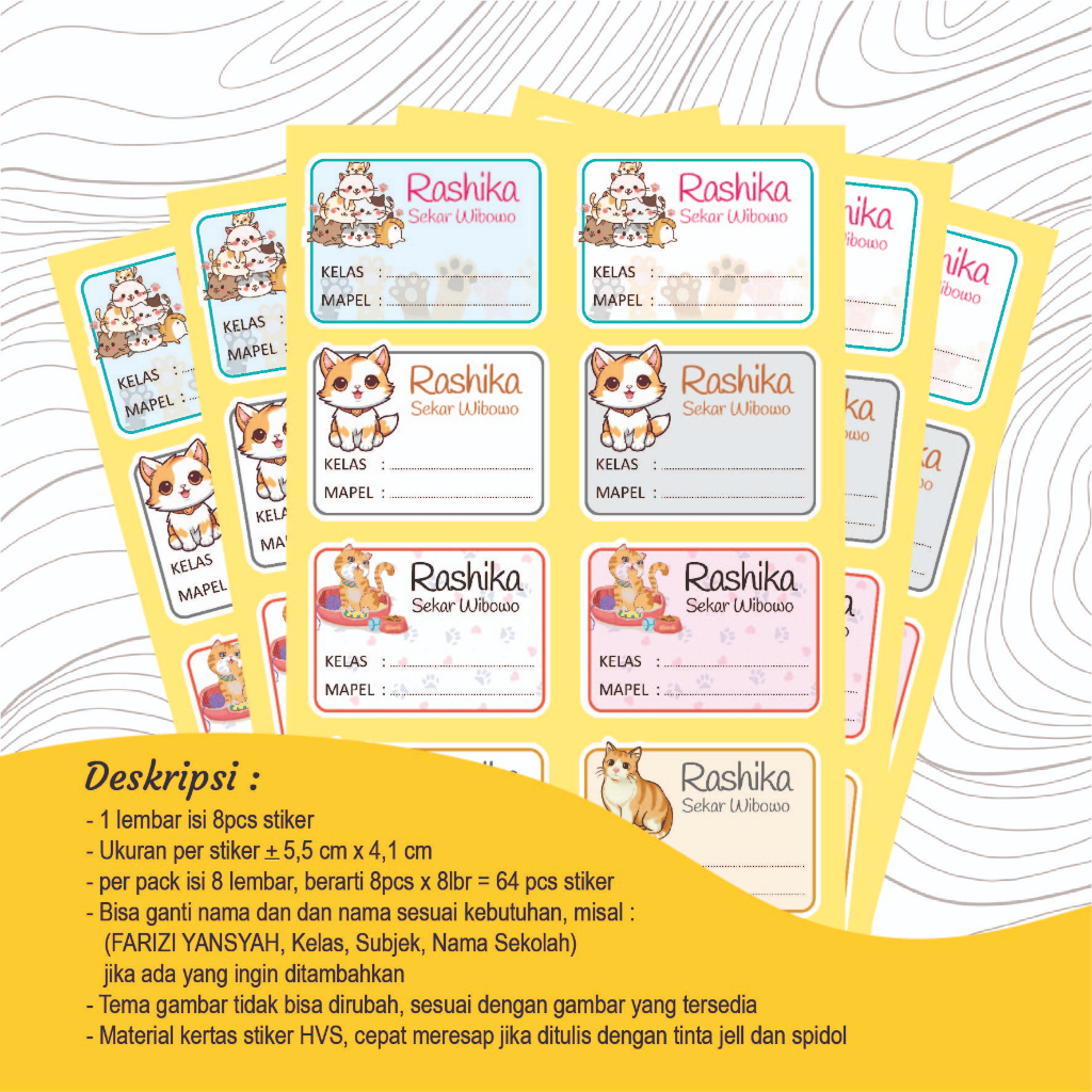 Jual STIKER LABEL NAMA BUKU | Shopee Indonesia