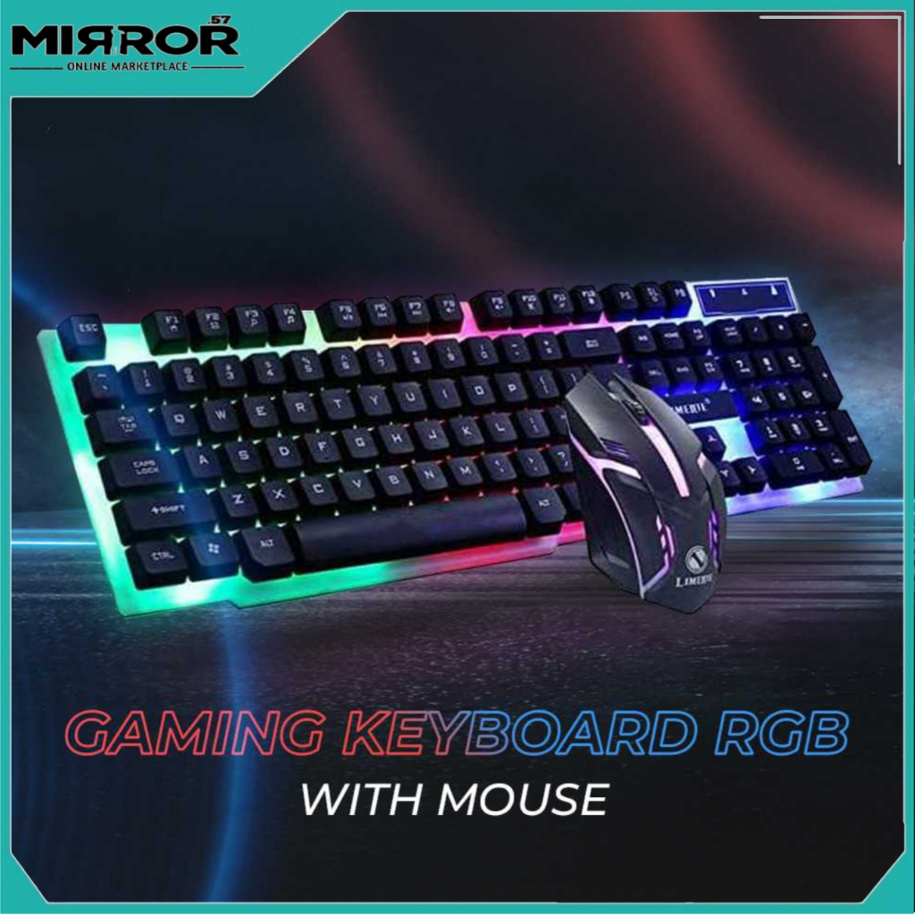 Jual Combo Gaming Keyboard with Mouse LED RGB USB Kabel Di PC Laptop ...