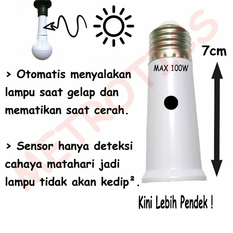 Jual Fitting Sensor Cahaya Maks 100 Watt Lampu Otomatis Inframerah ...