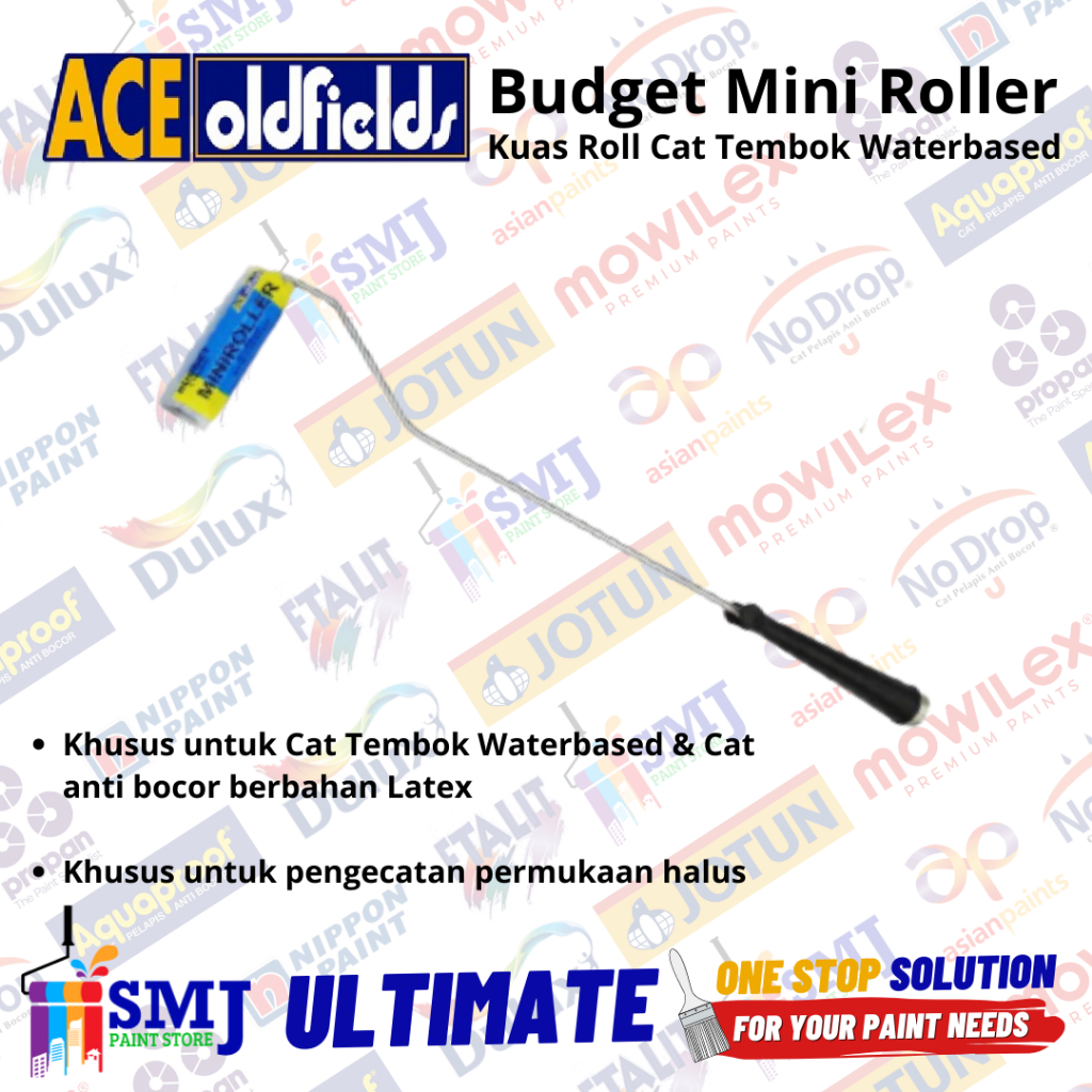 Jual Kuas Roll kapal Tembok ACE Oldfields Budget Mini Roller 1 Set ...