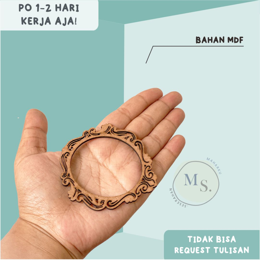 Jual READY ornamen frame border vintage mdf chipboard frame bulat kotak ...