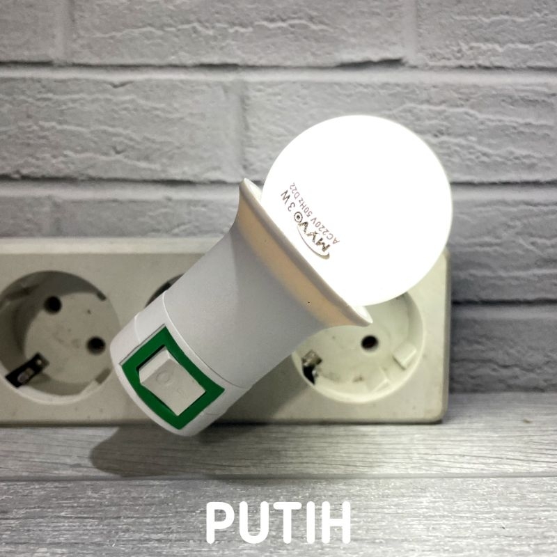 Jual LAMPU TIDUR LED 3W WARNA SATU SET PAKET BOLAM + FITTING COLOK ...