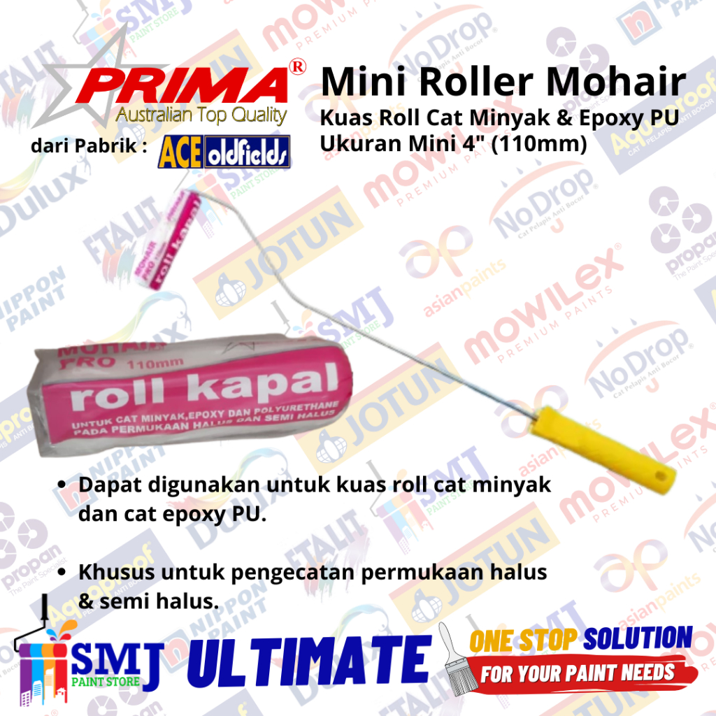 Jual Kuas Kapal Roll Cat Minyak dan PU PRIMA dari ACE Mohair Mini 110 ...