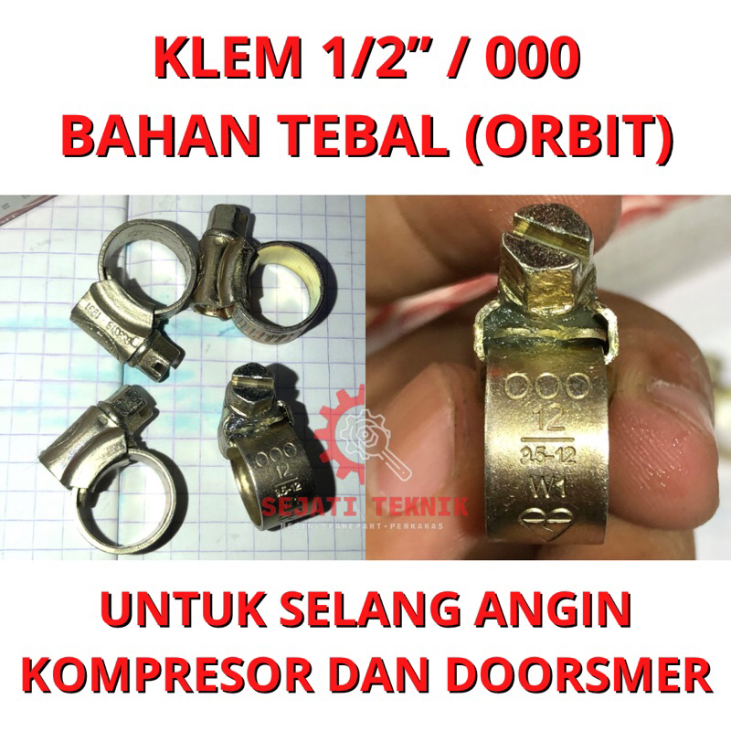 Jual klem 1/2 inci orbit klem tebal selang kompresor made in thailand ...