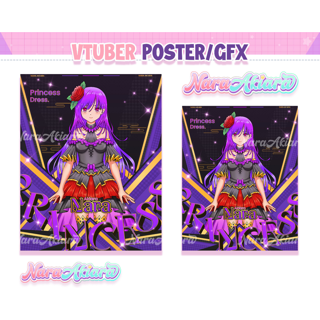 Jual Merchandise Vtuber Poster GFX untuk Streamer Profesional, Poster ...