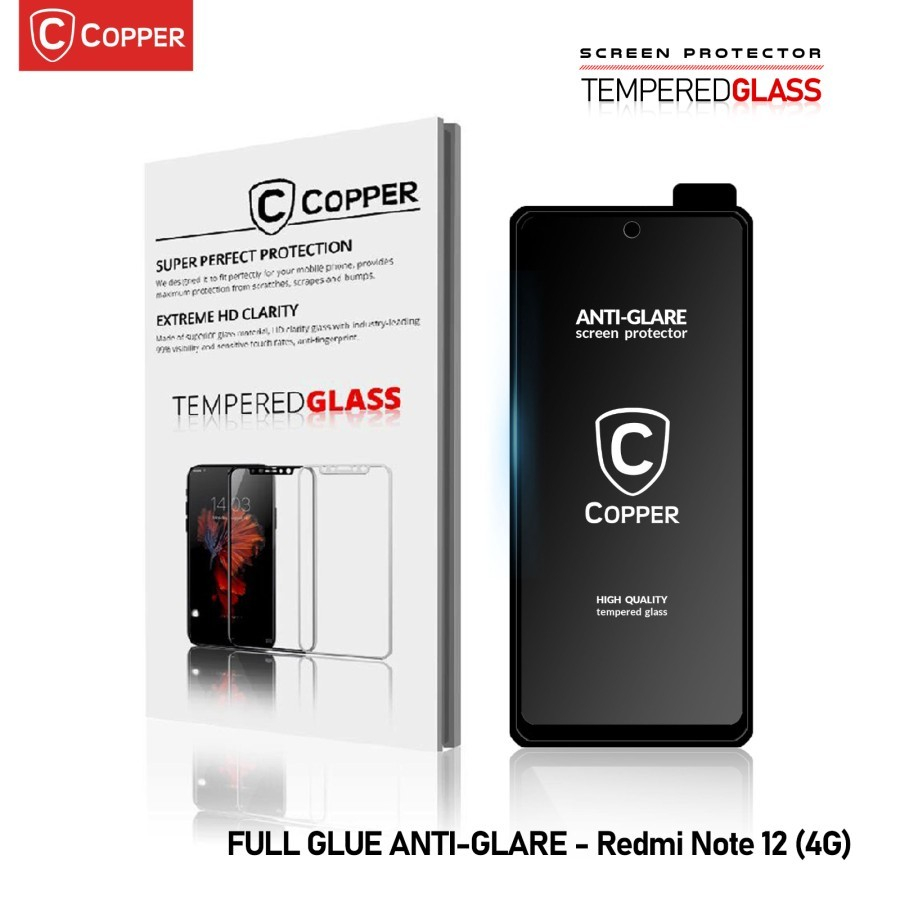 Jual Redmi Note 12 (4G) - COPPER Tempered Glass ANTI GLARE - MATTE ...