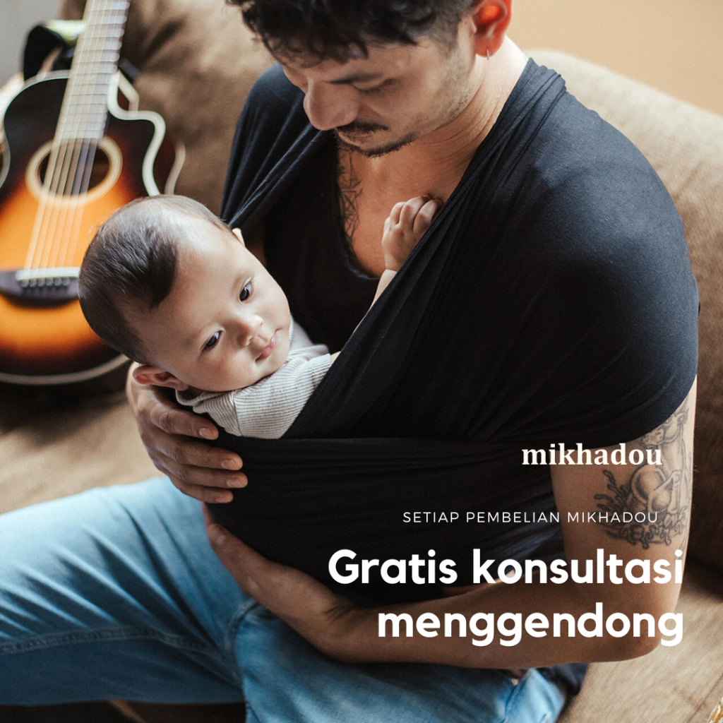 Jual Mikhadou Stretchy Wrap - Gendongan Bayi M Shape Black - Baby ...