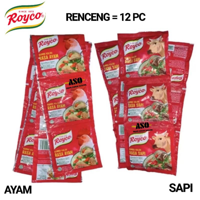 Jual Royco Ayam dan Sapi Renceng 12 sachet x 8 gram/Royco Bumbu ...