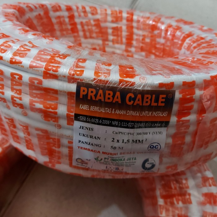 Jual Kabel Praba NYM 2 x 1,5 mm meteran kabel Listrik instalasi ...