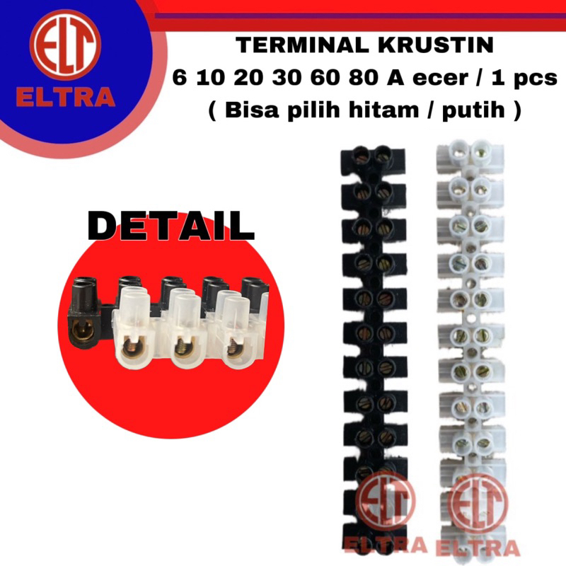 Jual Terminal block blok krustin kabel strip 12 jalur 6 10 20 30 60 80 ...
