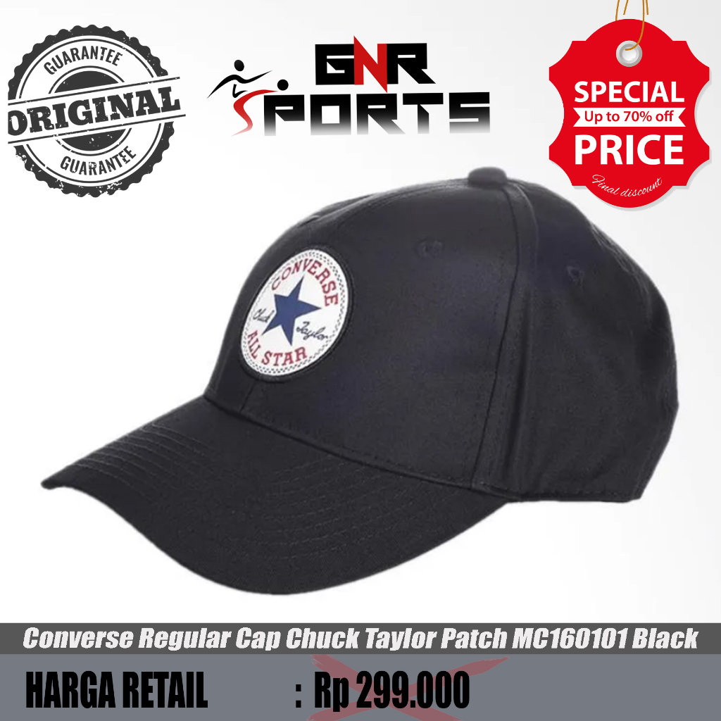 Jual Topi Converse Regular Cap with Chuck Taylor Patch MC160101 Black ...