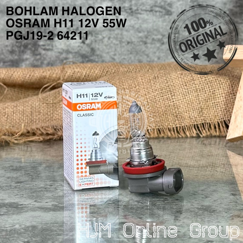 Jual BOHLAM LAMPU HALOGEN OSRAM H11 12V 55W PGJ19-2 ORIGINAL | Shopee ...