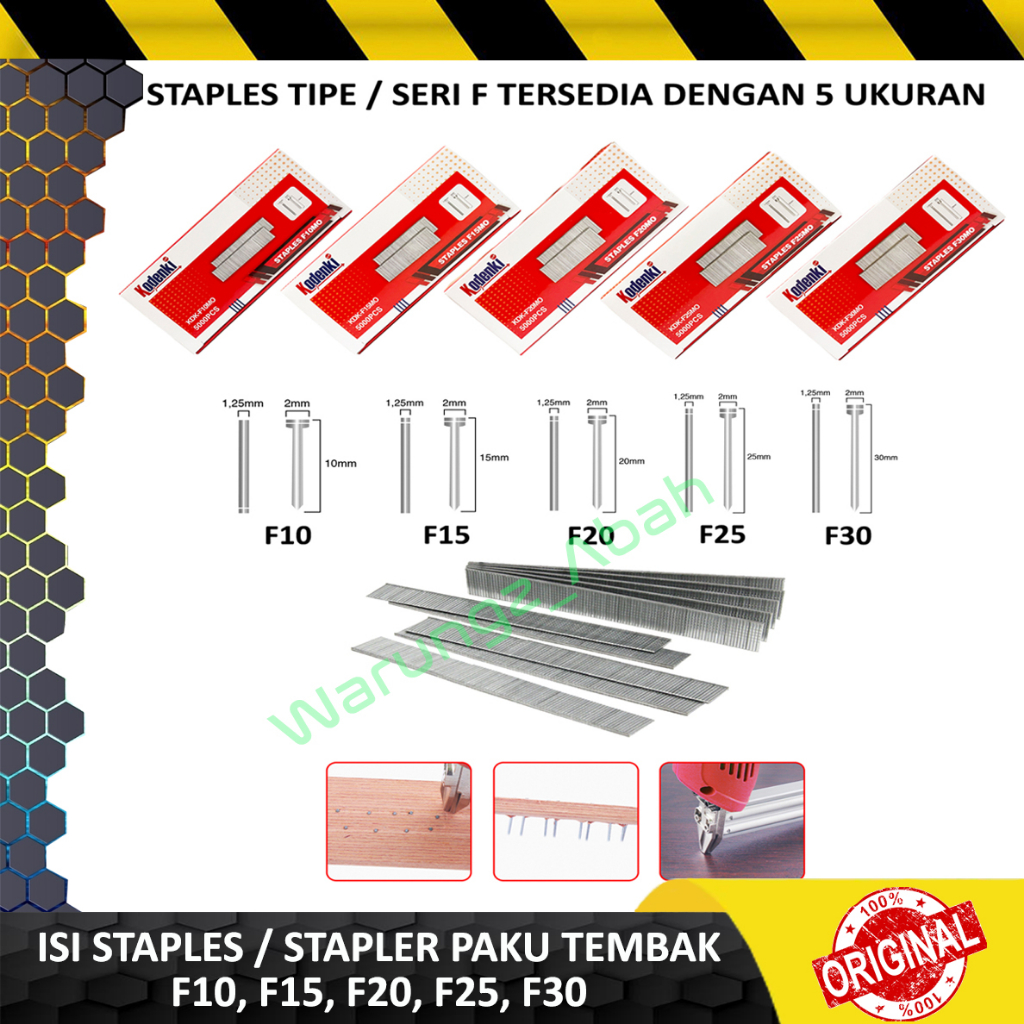 Jual ISI ULANG REFIL REFILL AIR FINISH NAILER NAIL GUN SETEPLES STEPLES ...