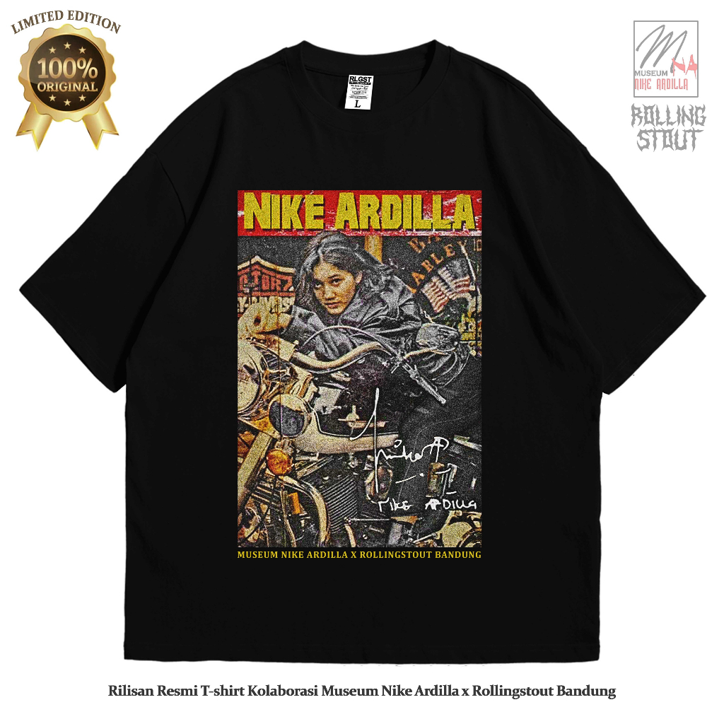 Jual Rollingstout x Museum Nike Ardilla - T-shirt Nike Ardilla Harley | Shopee Indonesia