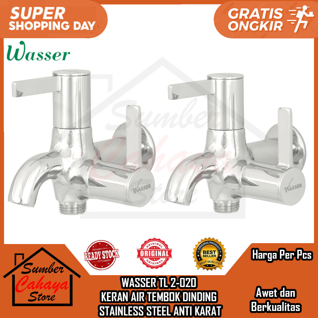 Jual WASSER TL 2-020 KERAN AIR TEMBOK STAINLESS WASTAFEL BATH UP CUCI ...