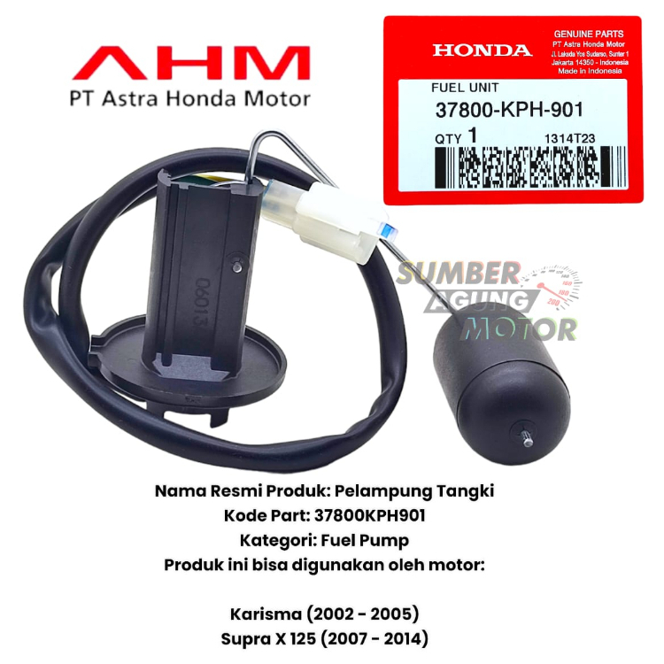 Jual PELAMPUNG TANGKI BENSIN KARISMA SUPRA X 125 BATMAN ORI AHM 37800 ...
